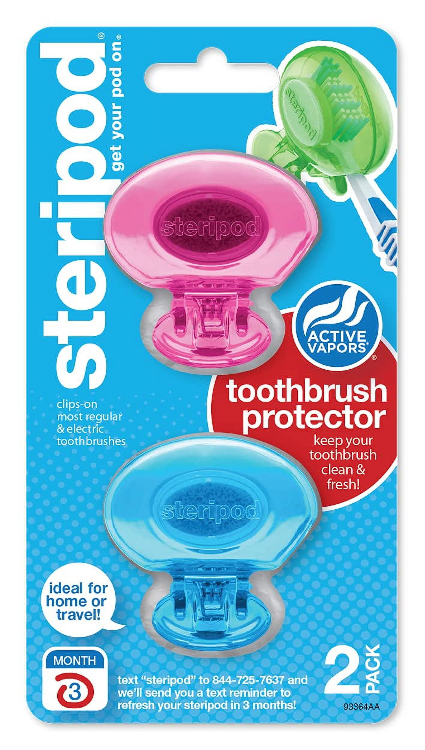 Steripod Toothbrush Protector, Clip-On Covers for Manual and Electric ...