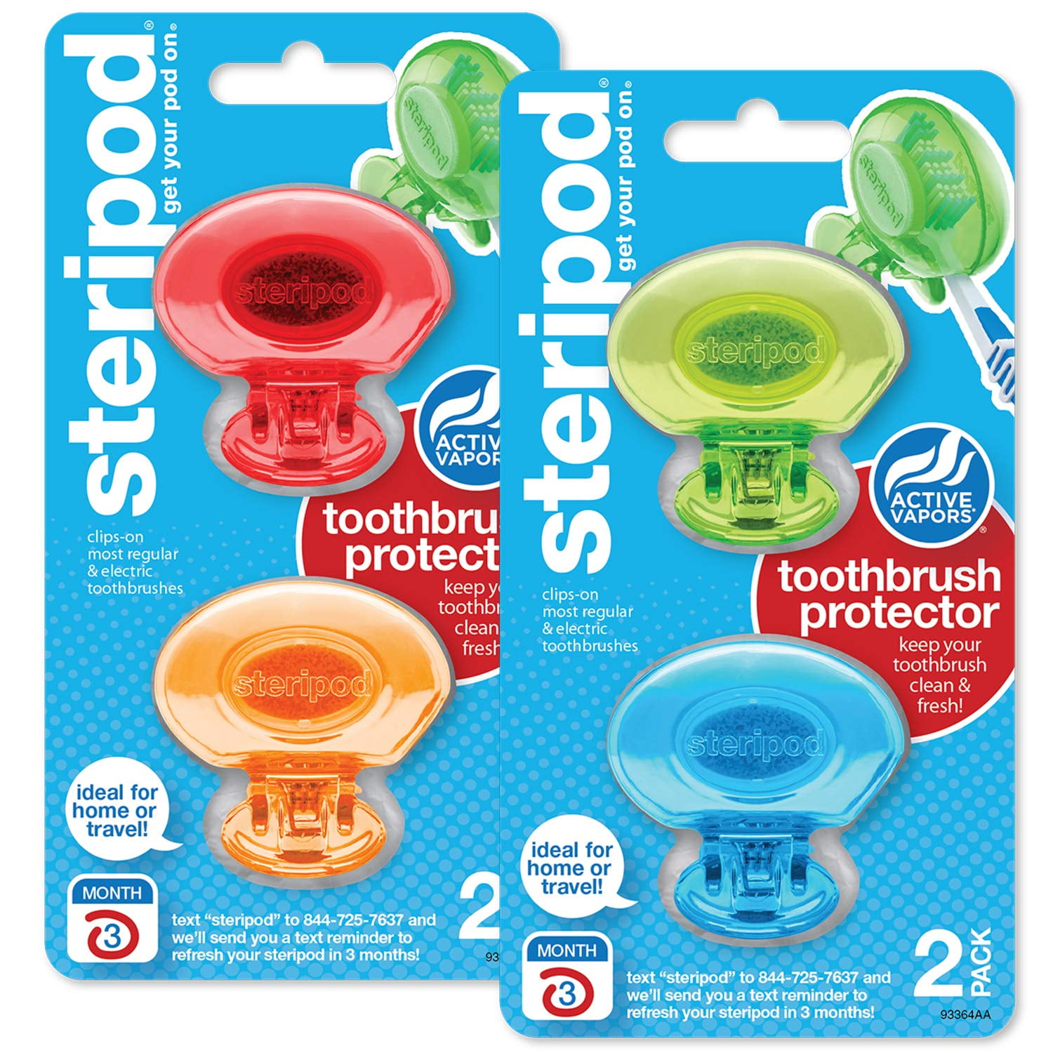 Steripod Clip-On Toothbrush Protector, Shield Covers for Sterile ...