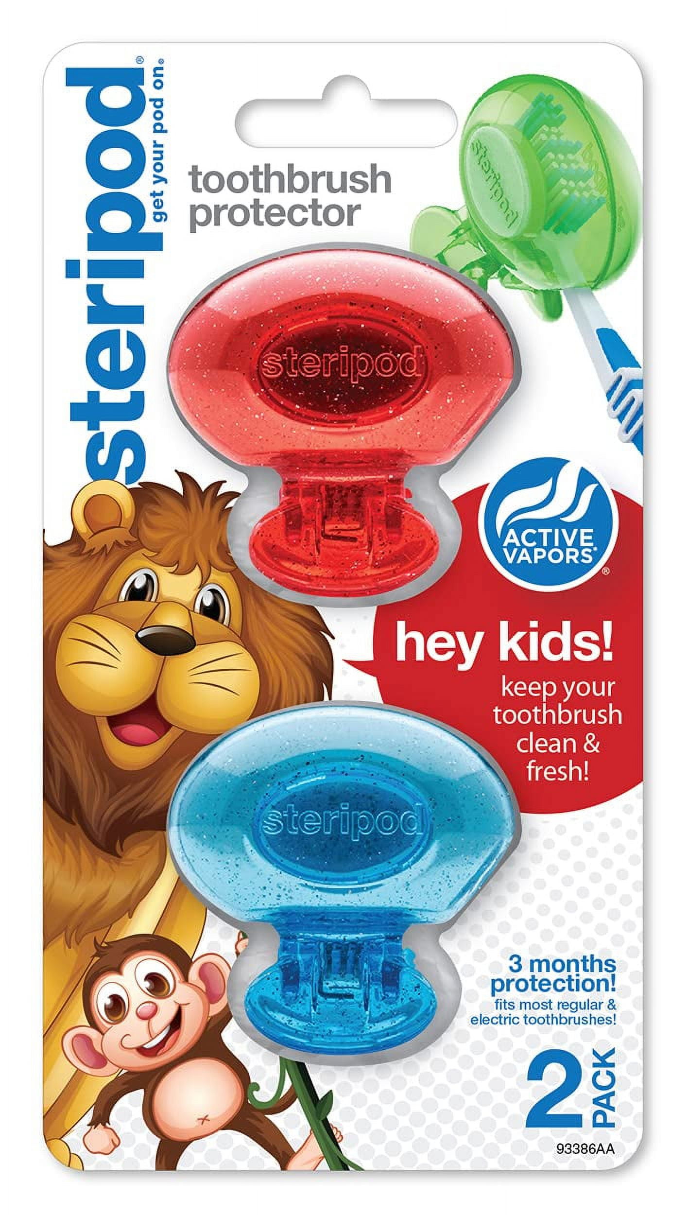 Steripod Steripod Clip-on Toothbrush Protector Kids 2 Count Red & Blue ...