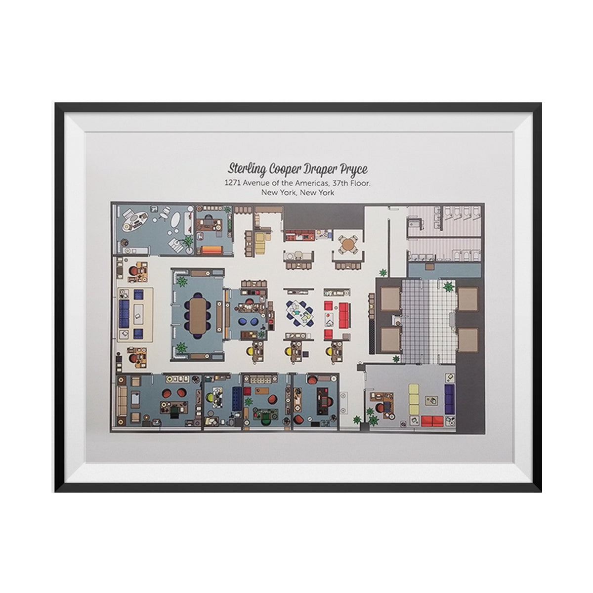 Sterling Cooper Draper Pryce Floor Plan Poster 11 x 17 - Walmart.com