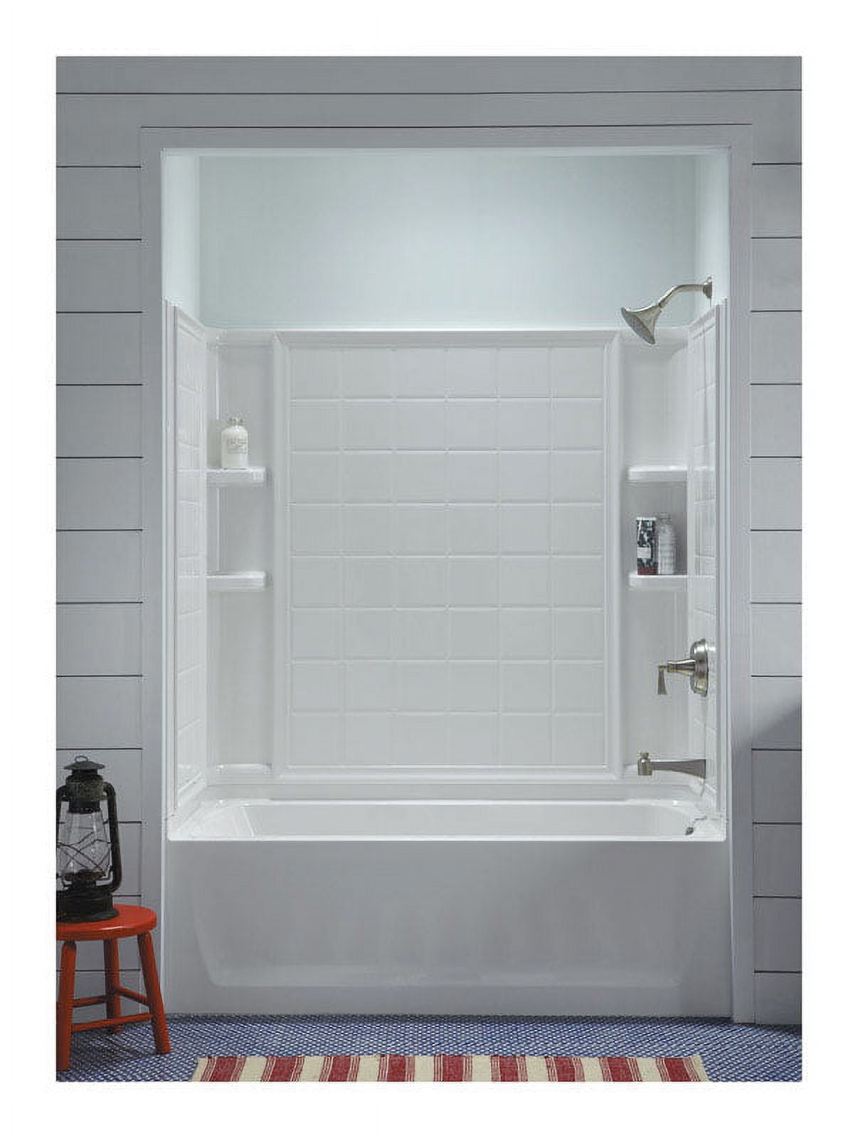 Sterling Ensemble White Bathtub Wall Kit Three Piece Reversible ...