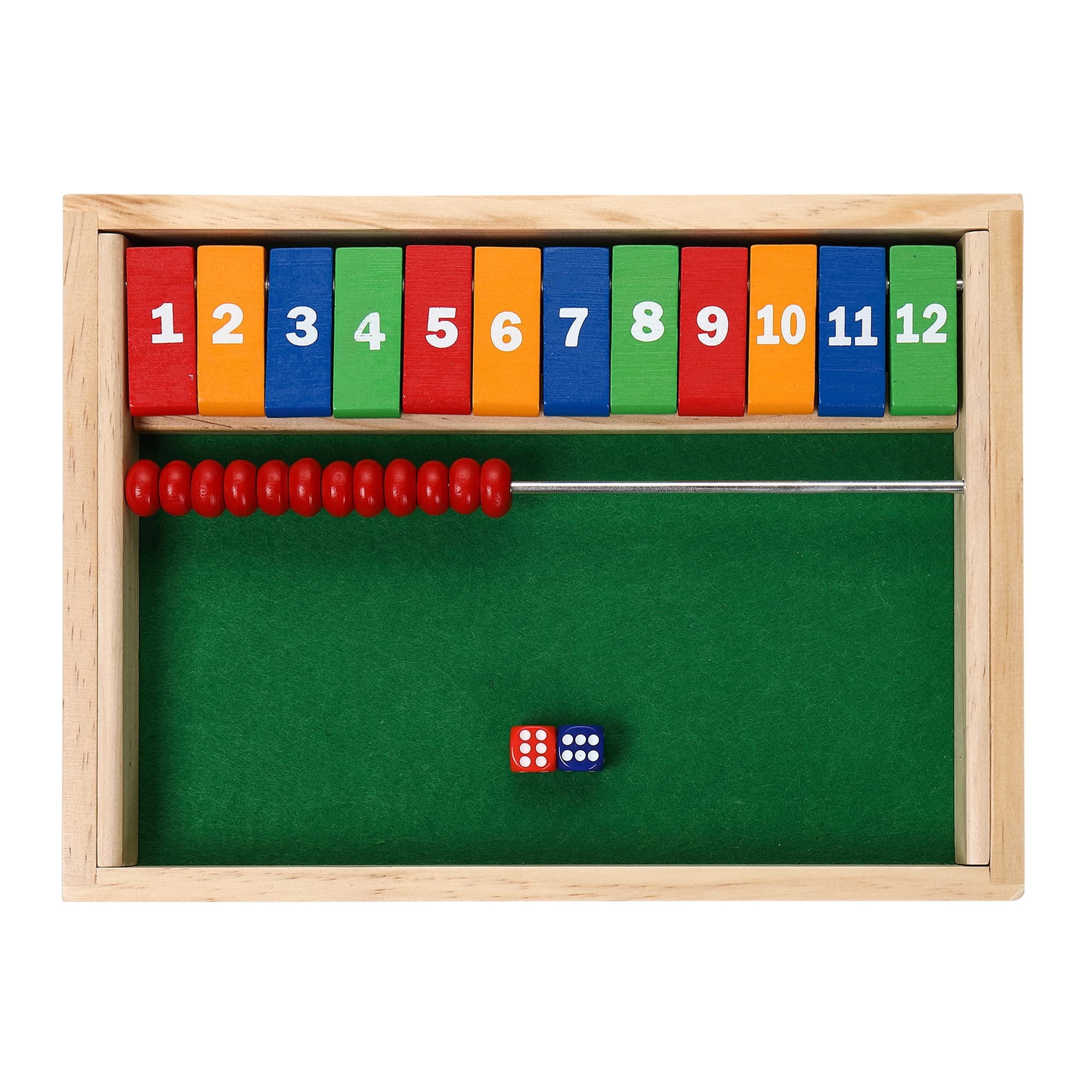 Sterling Games 12 Numbers Shut The Box Game with Abacus Counting Beads ...