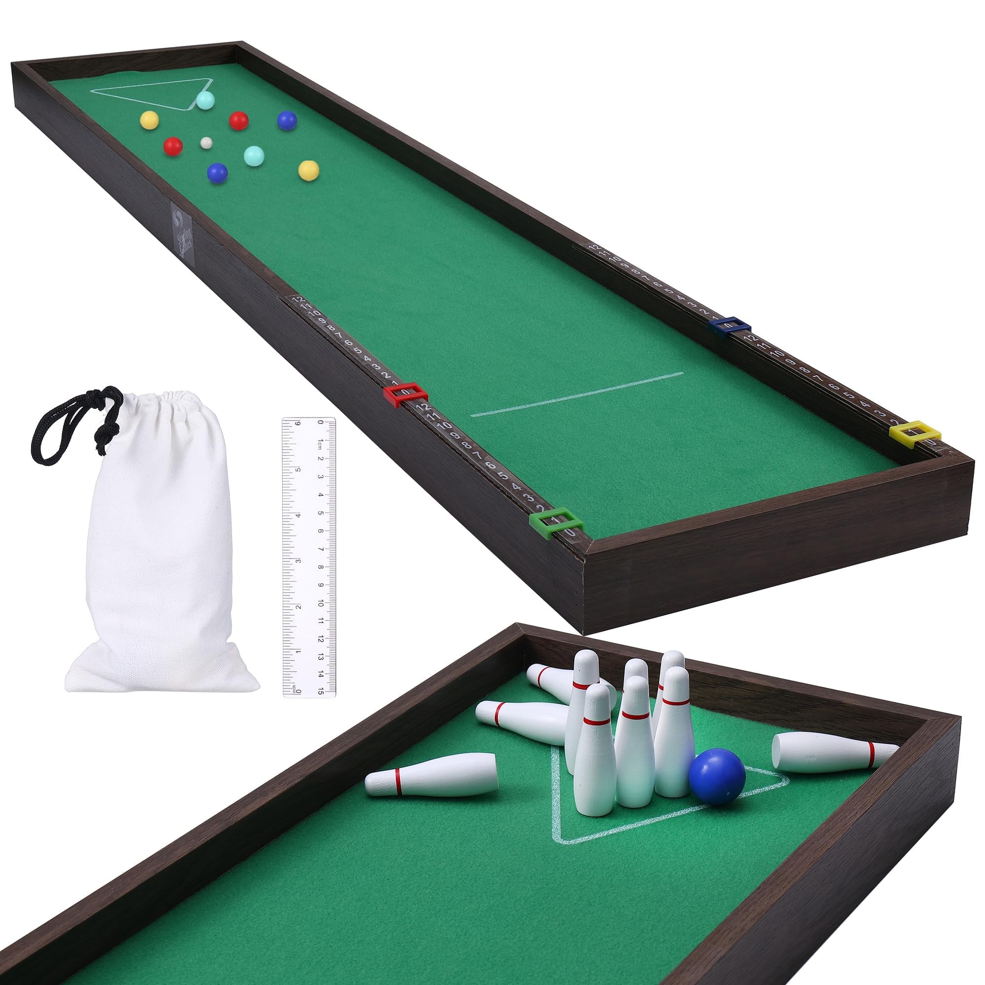 Sterling Games Tabletop Mini Bowling and Bocce 2 in 1 Combo Arcade Game ...