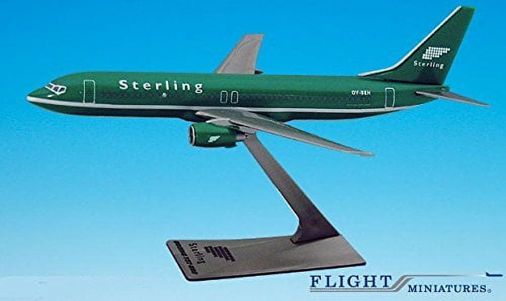 Sterling Green 737-800 Airplane Miniature Model Plastic Snap-Fit 1200 ...