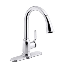 B&K Polished Chrome 2-Handle Kitchen Utility Faucet with Soap Dish, 8 ...