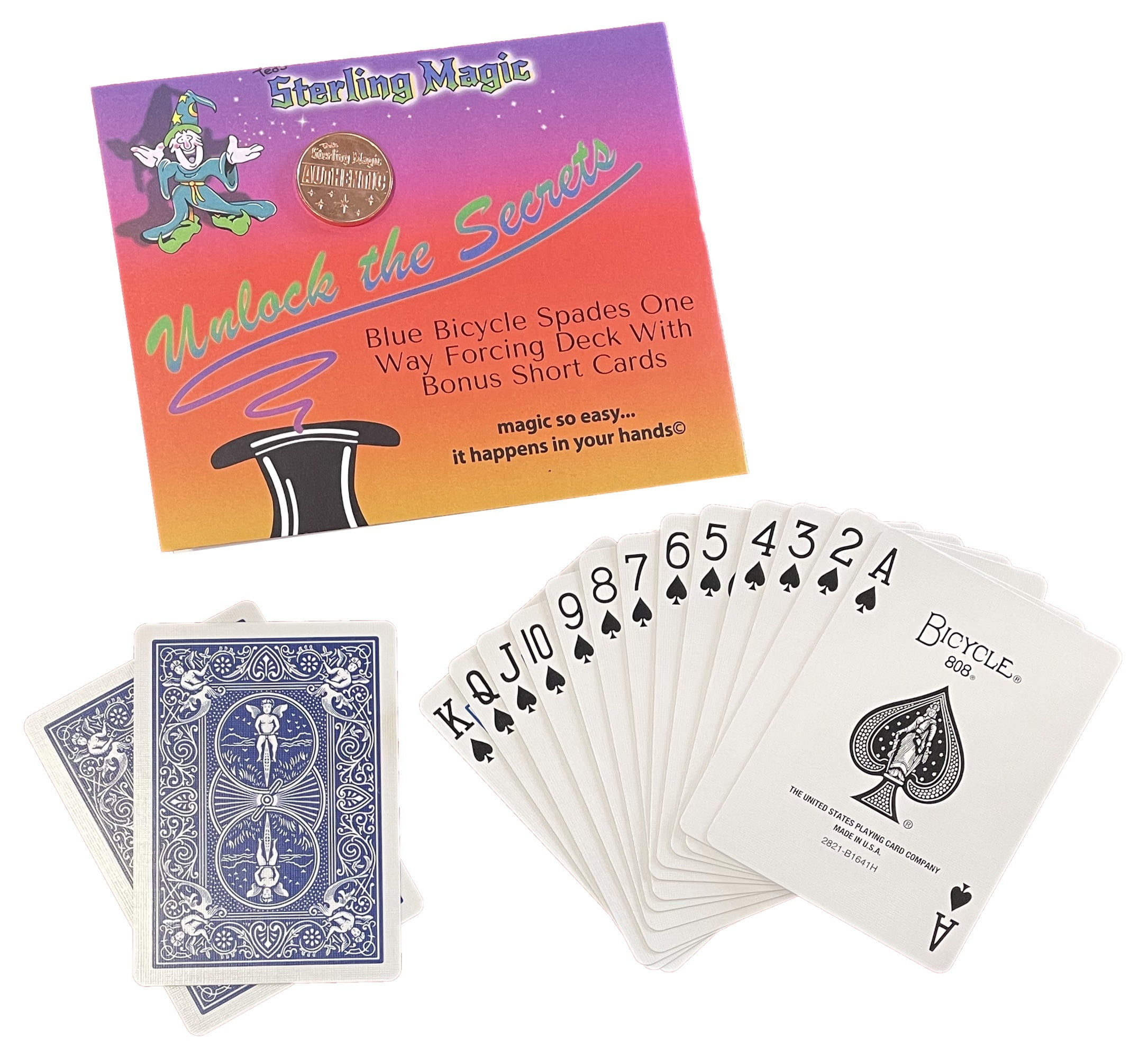 Sterling Magic Bicycle One Way Force Deck Trick Kit with Short Cards - Ace of Spades - Walmart.com