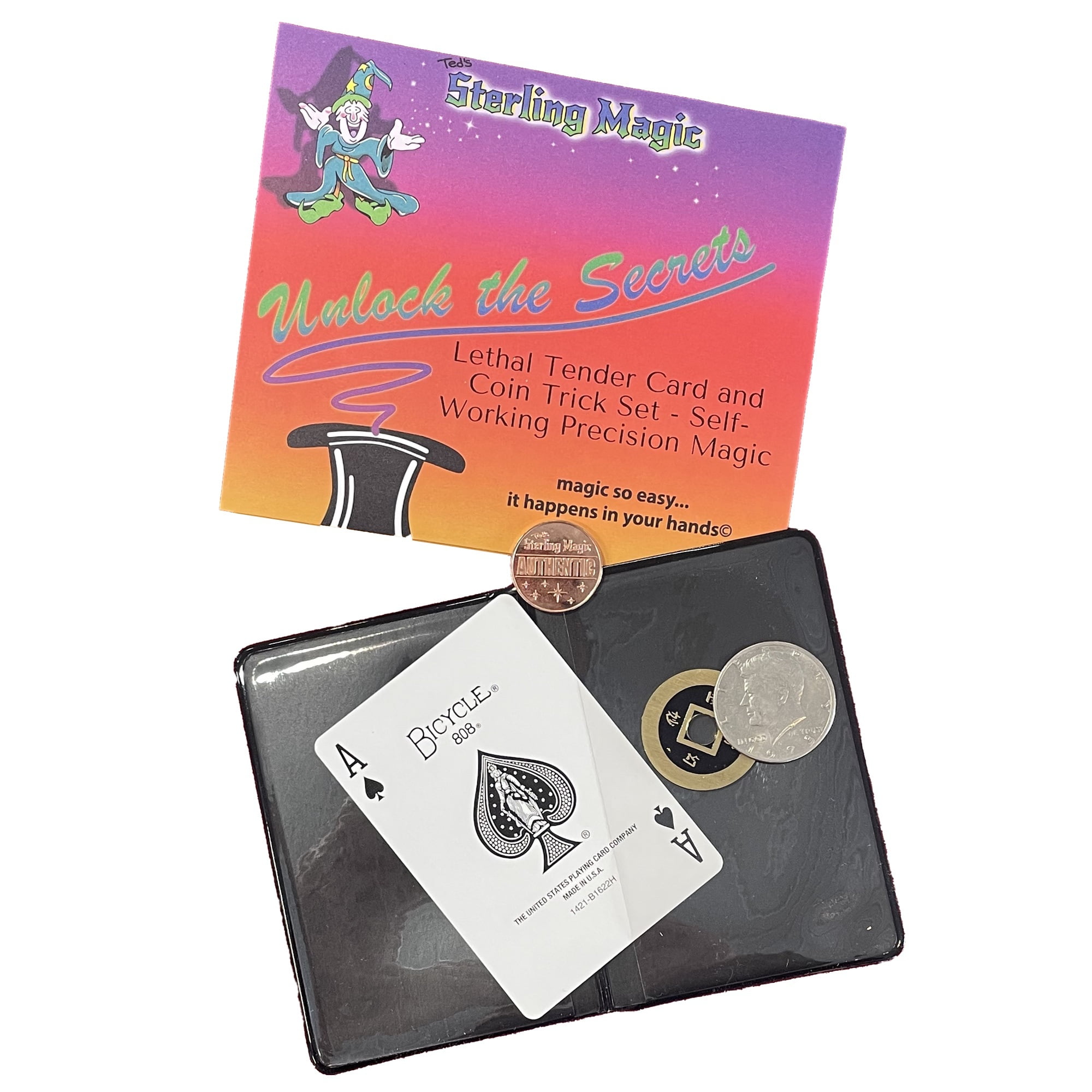 Sterling Magic Card and Coin Trick Set - Precision-Made Magic Tricks ...