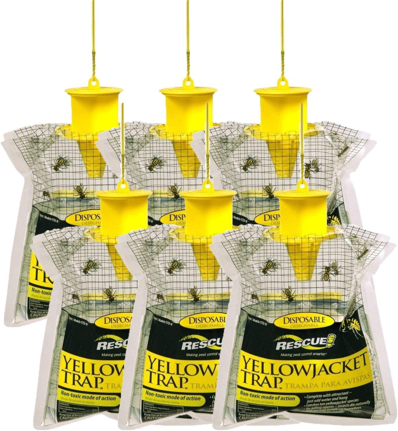 Rescue Disposable Yellowjacket Trap, Non-Toxic, Catches Multiple ...