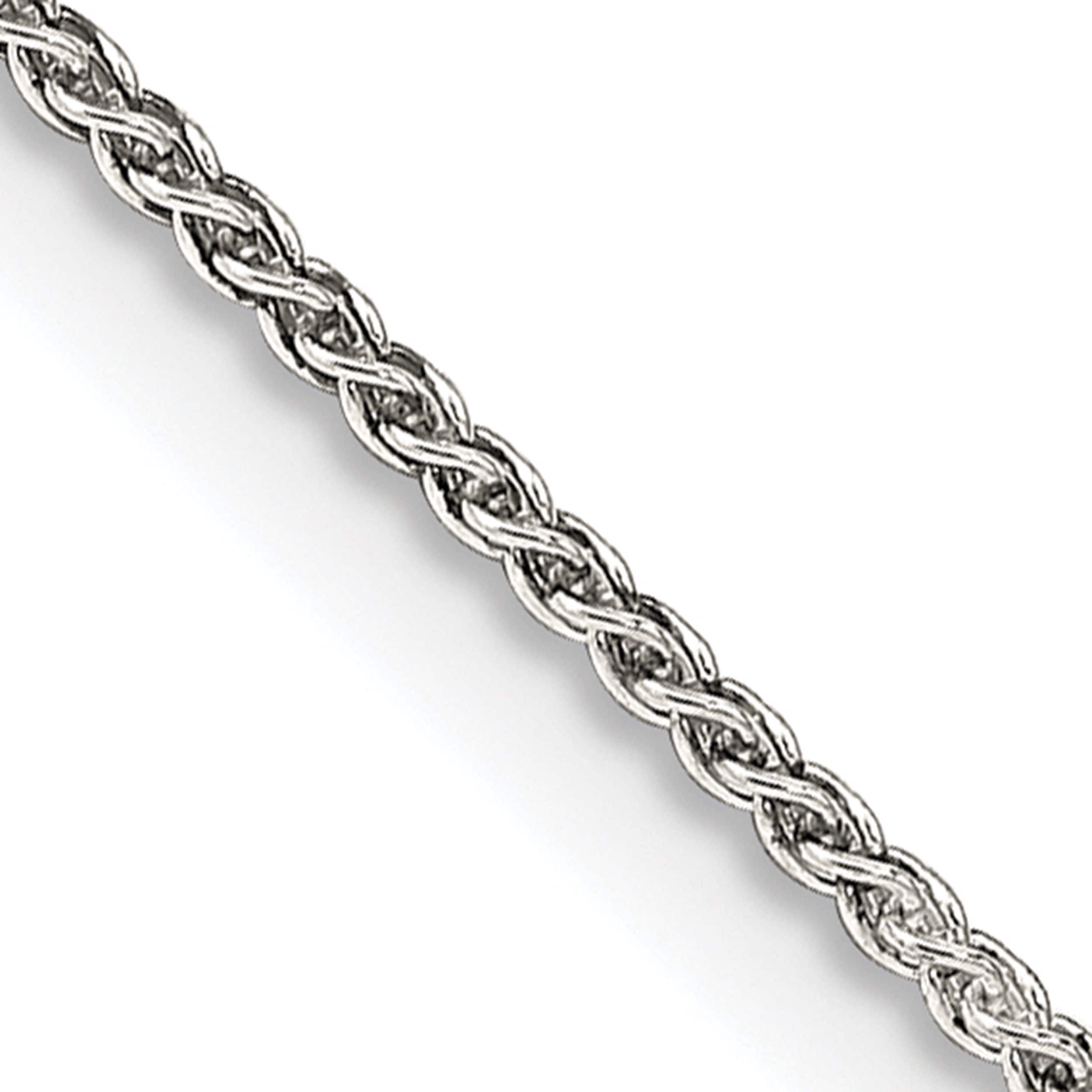 Sterling Silver 1.25mm Round Spiga Chain With 2In Ext. (18 X 1.25) Made ...