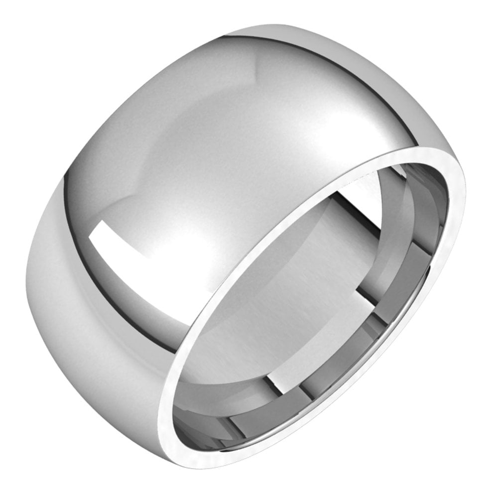 Sterling Silver 10mm Half Round Shape Comfort Fit Classic Bridal ...