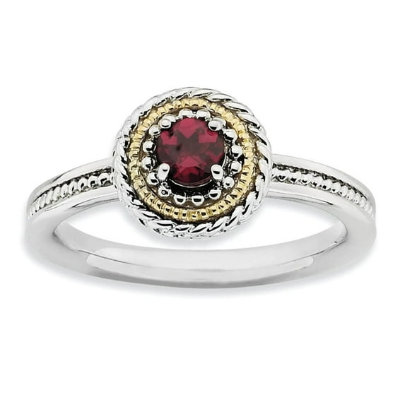 Stackable Expressions Sterling Silver & 14k Rhodolite Garnet Ring - Walmart.com