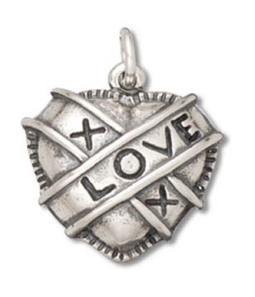 Sterling Silver 16" .8mm Box Chain XOX Hugs And Kisses Love Puffed ...