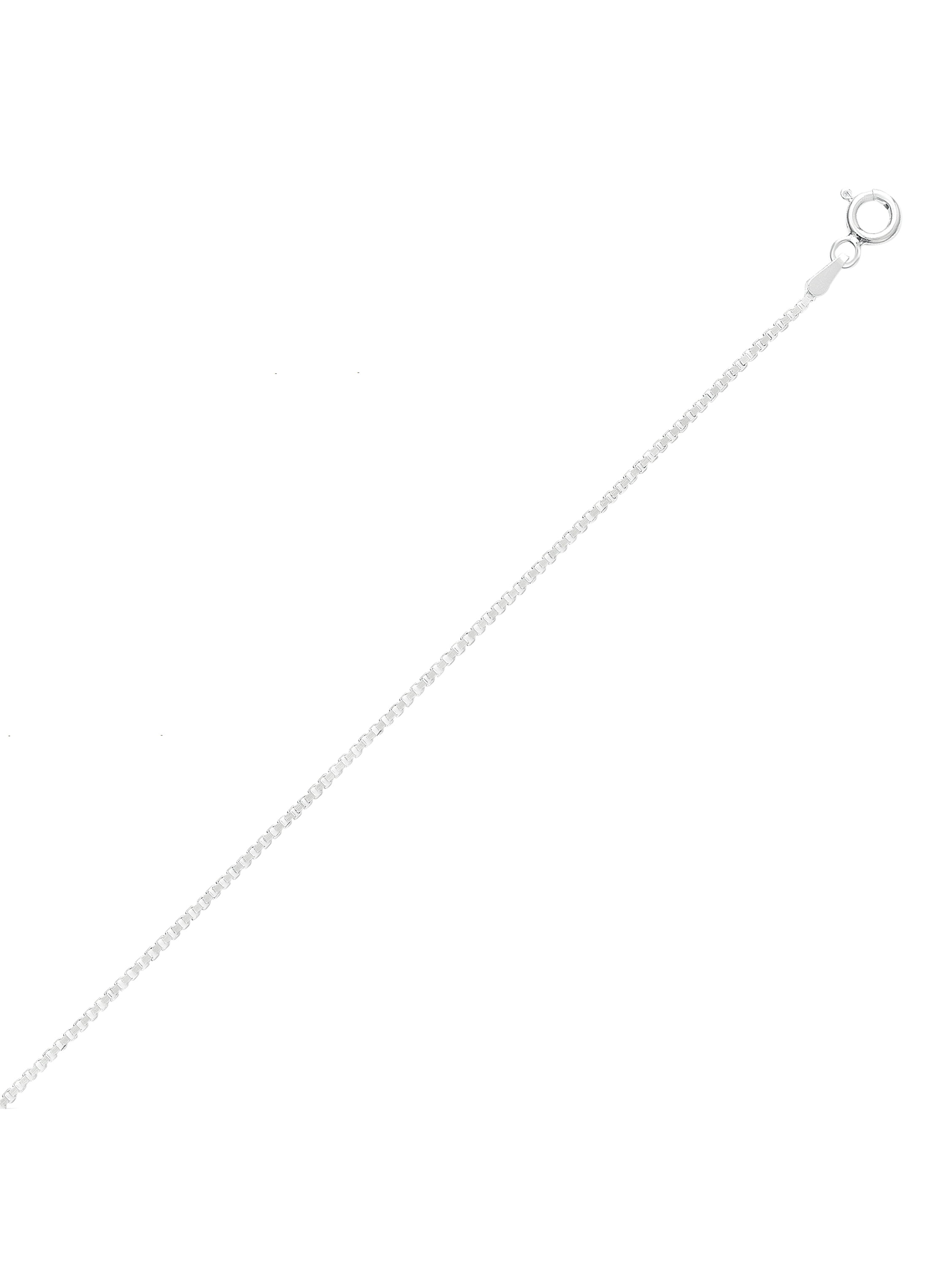Sterling Silver 1mm Diagonal Box Italian Chain Necklace, 16