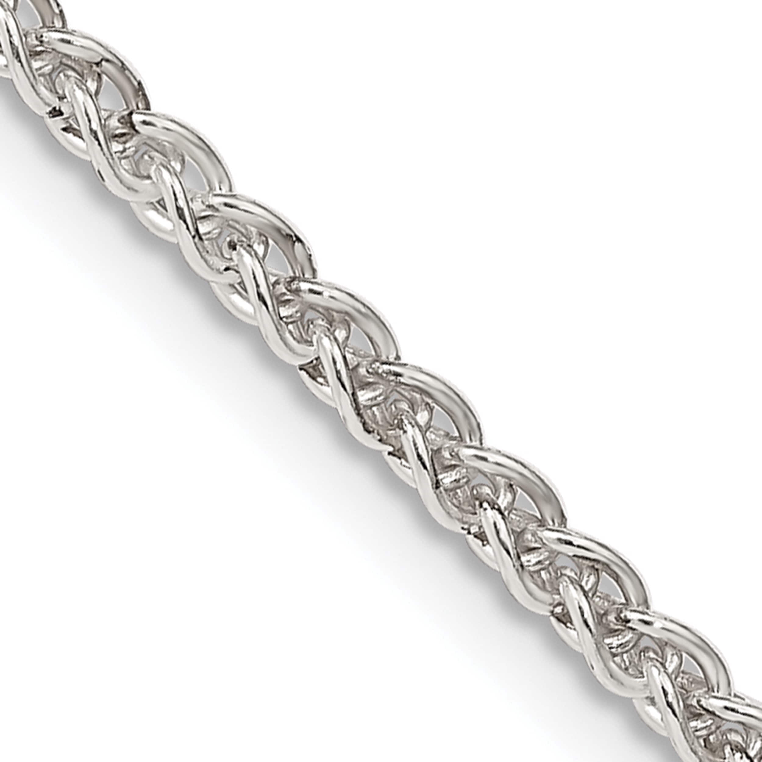 Sterling Silver 2.5mm Round Spiga Chain (42 X 2.5) Made In Italy qsp060 ...