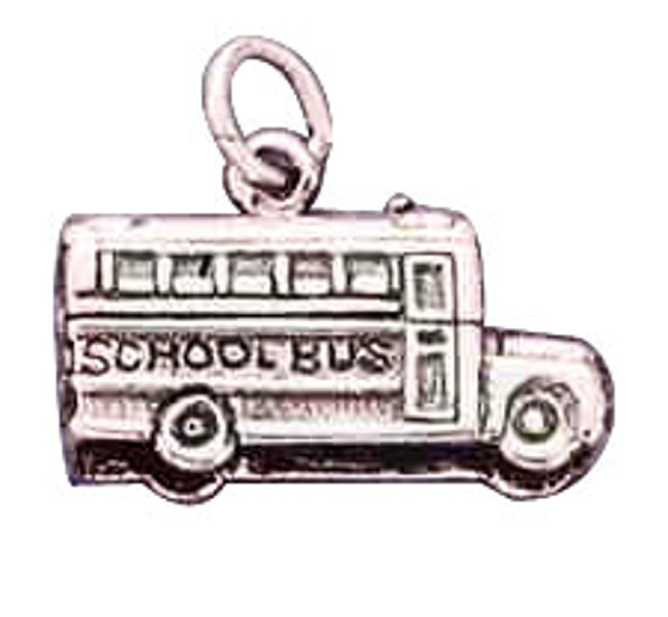 Sterling Silver 20" 1.2mm Box Chain 3D School Bus Pendant Necklace ...