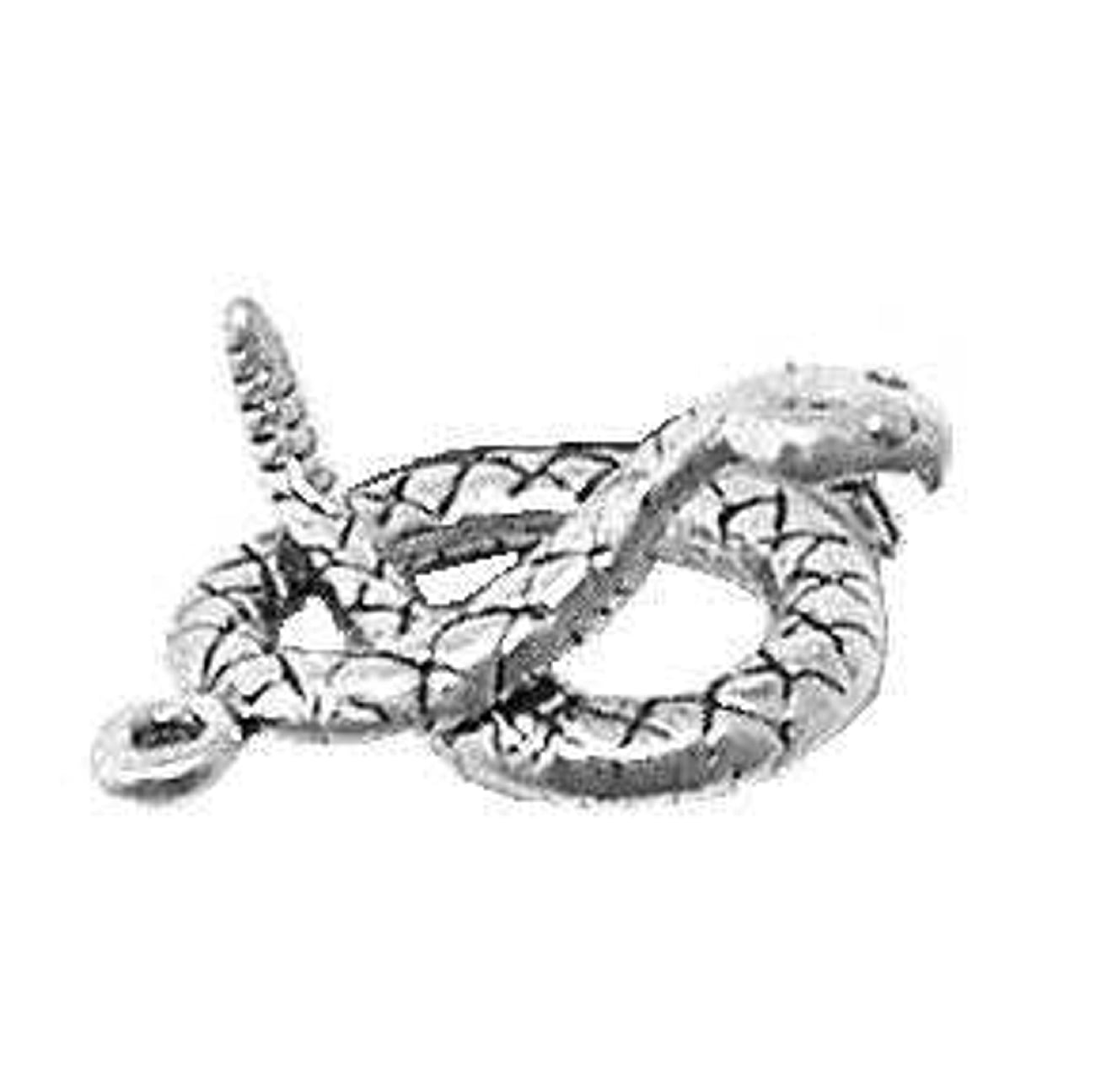 Sterling Silver 20" 1.2mm Box Chain 3D Striking Rattle Snake Fixing To ...
