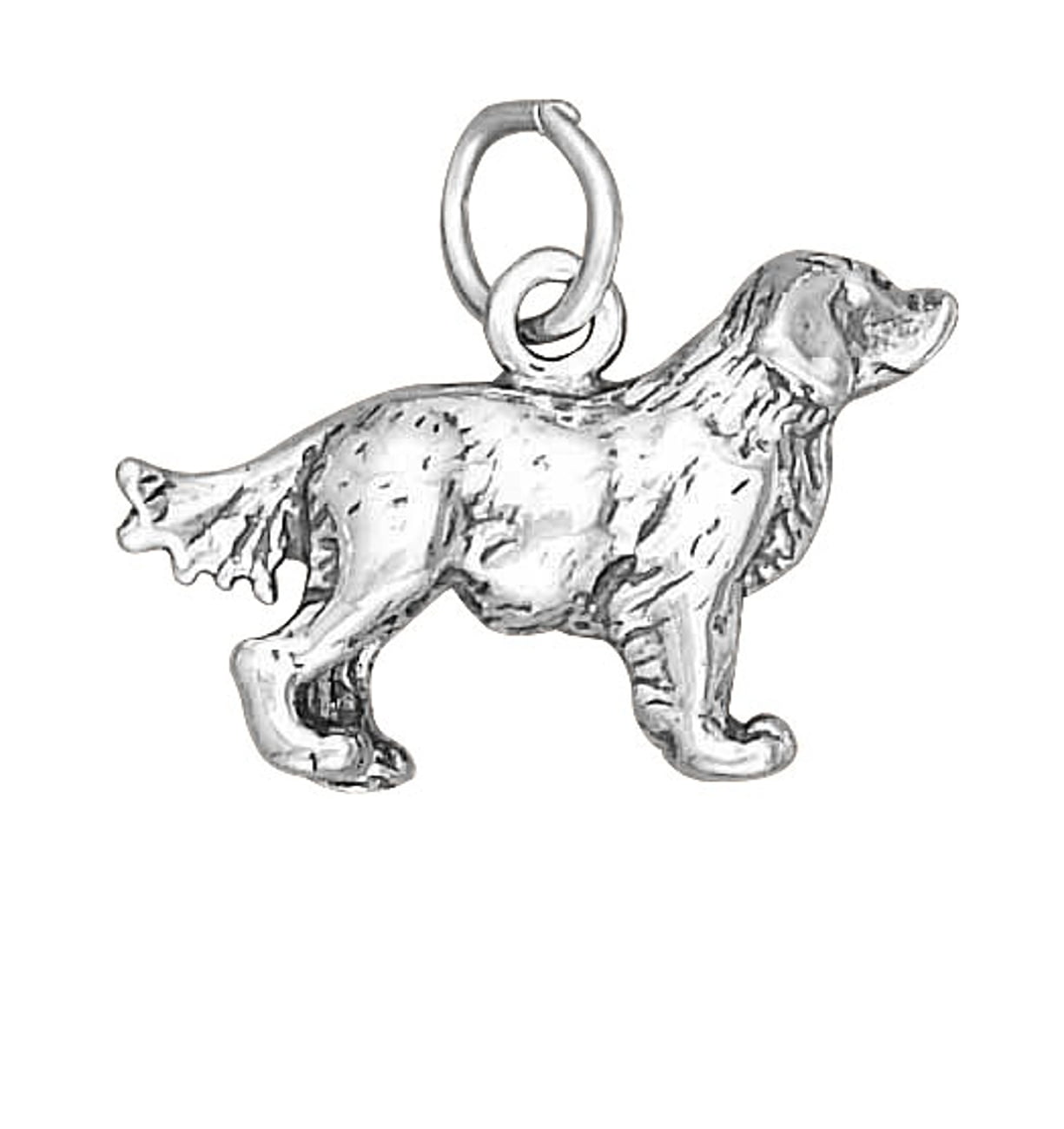 Sterling Silver 20" 1mm Box Chain 3D Golden Retriever Dog Breed Pendant ...