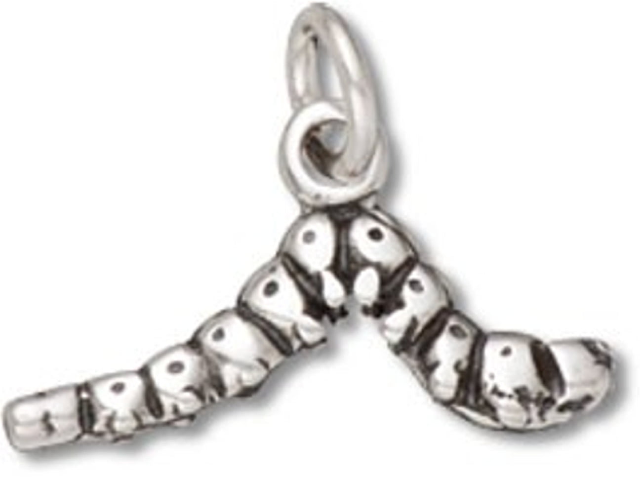 Sterling Silver 24" 1mm Box Chain 3D Inch Worm Or Caterpillar Bug ...