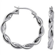 Sterling Silver Twisted Hoop Earrings - Walmart.com