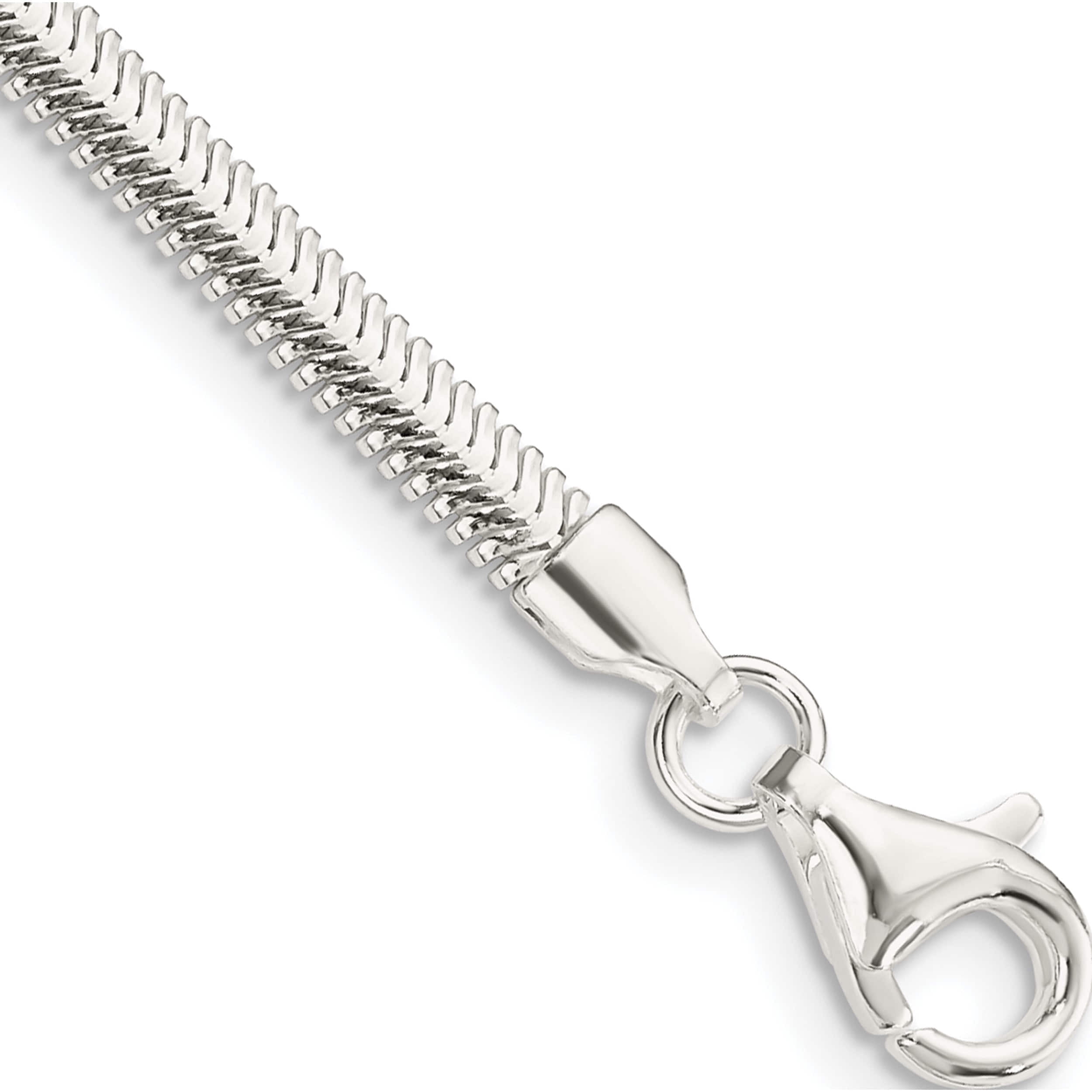 Sterling Silver 3.3mm Flat Oval Snake Chain (7 X 3.3) Made In Italy ...
