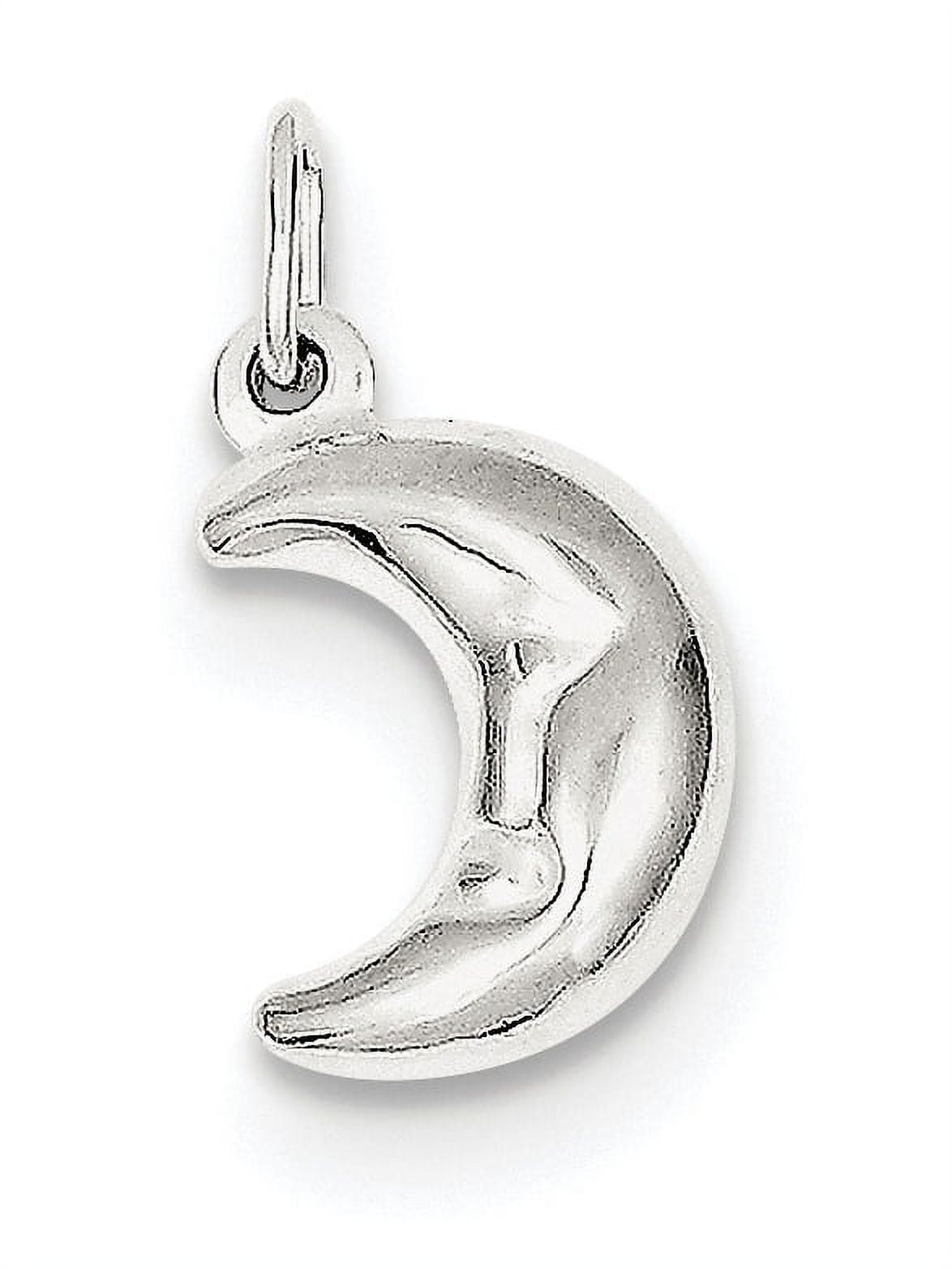 Sterling Silver 3-D Half Moon Charm (18 X 10) Made In India qc6845 ...