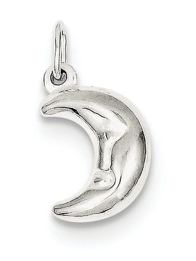 Sterling Silver 3-D Half Moon Charm Pendant - Walmart.com