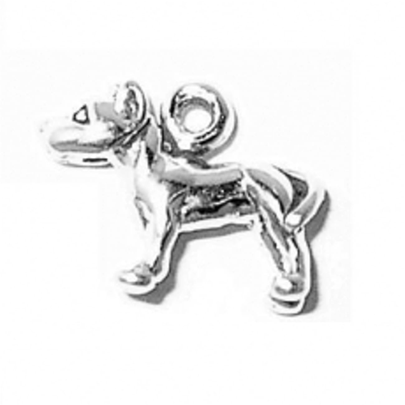 Sterling Silver 30" 1.2mm Box Chain 3D Standing Pitbull Dog Breed ...