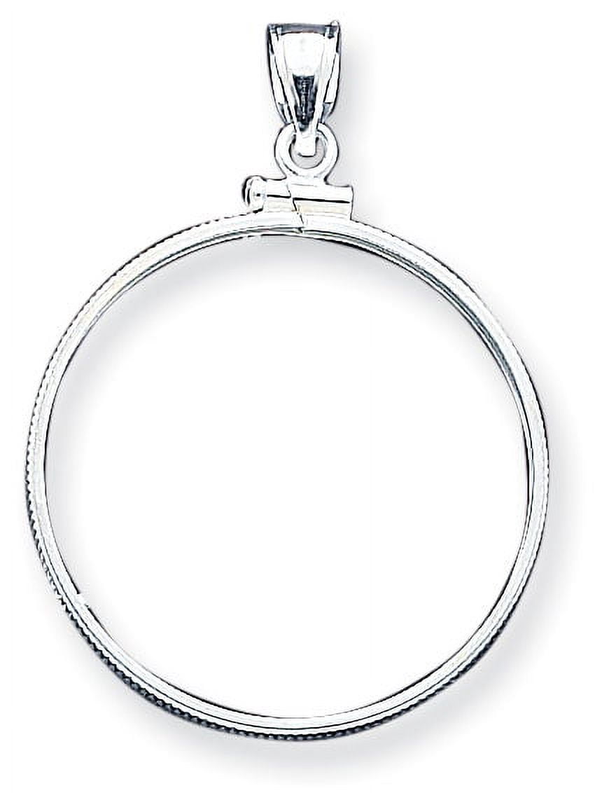 Sterling Silver 30.5 X 2.1mm $0.50 Screw Top Coin Polished Bezel ...