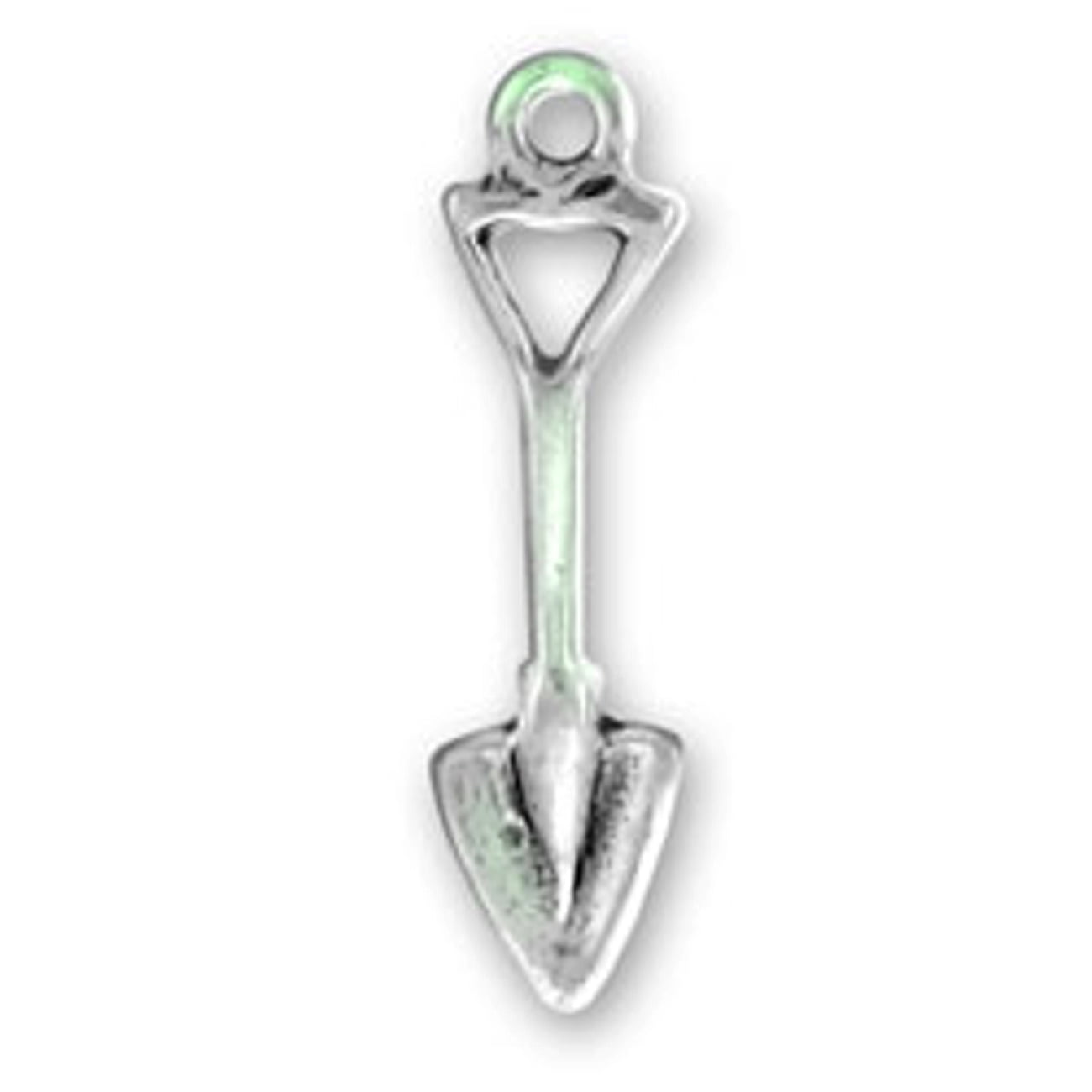 Sterling Silver 30" .8mm Box Chain 3D Small Garden Shovel Tool Pendant ...