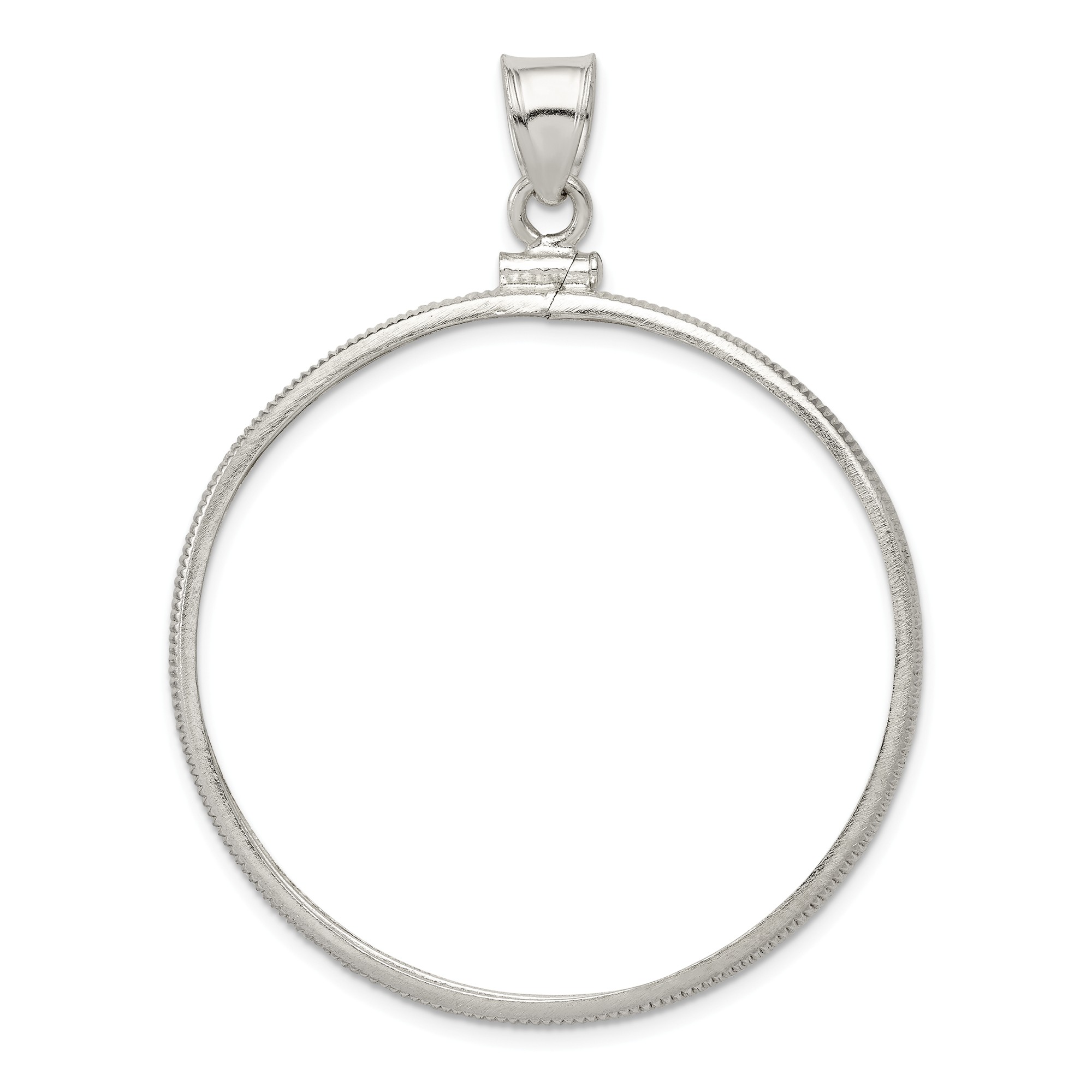 Sterling Silver 39.4 x 3.1mm 1 oz. Plain Coin Bezel Pendant - Walmart.com