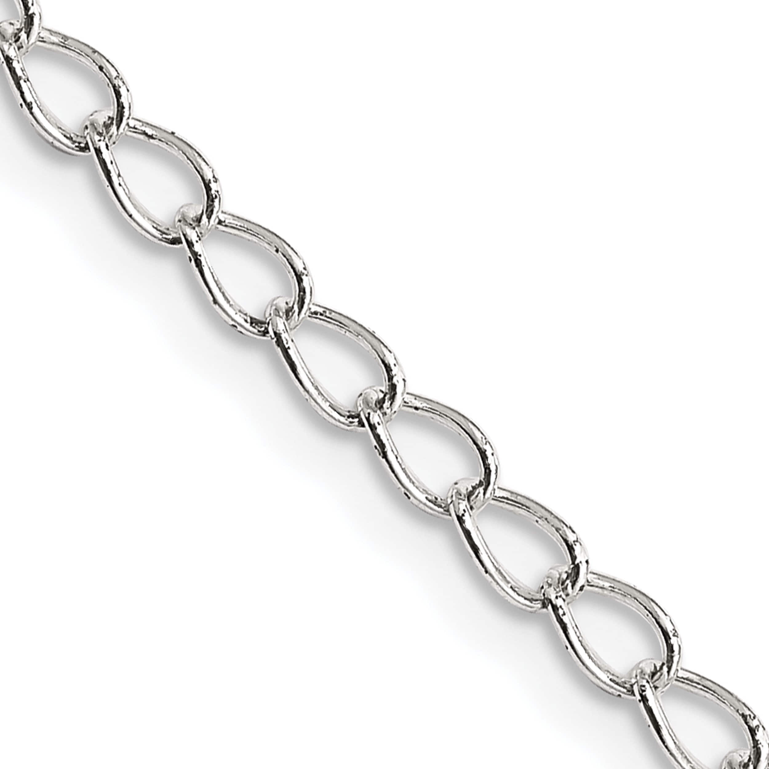 Sterling Silver 3mm Half Round Wire Open Curb Chain (18 X 3) Made In ...