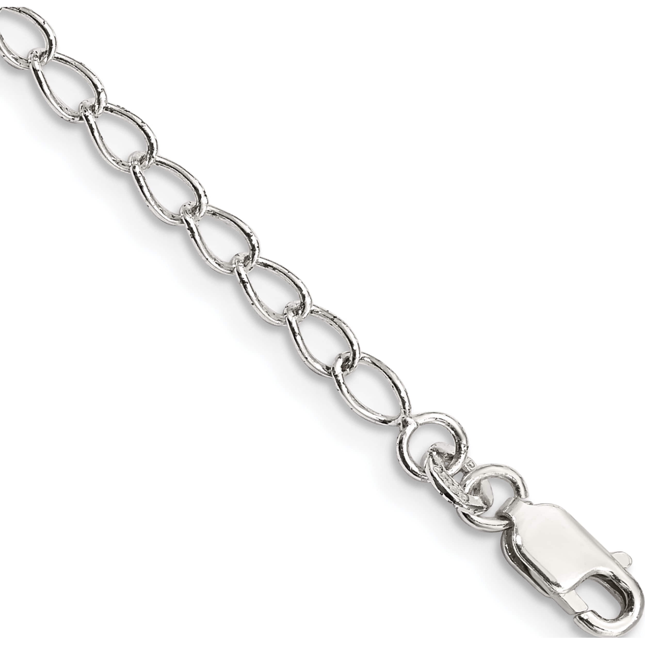 Sterling Silver 3mm Half Round Wire Open Curb Chain (8 X 3) Made In ...