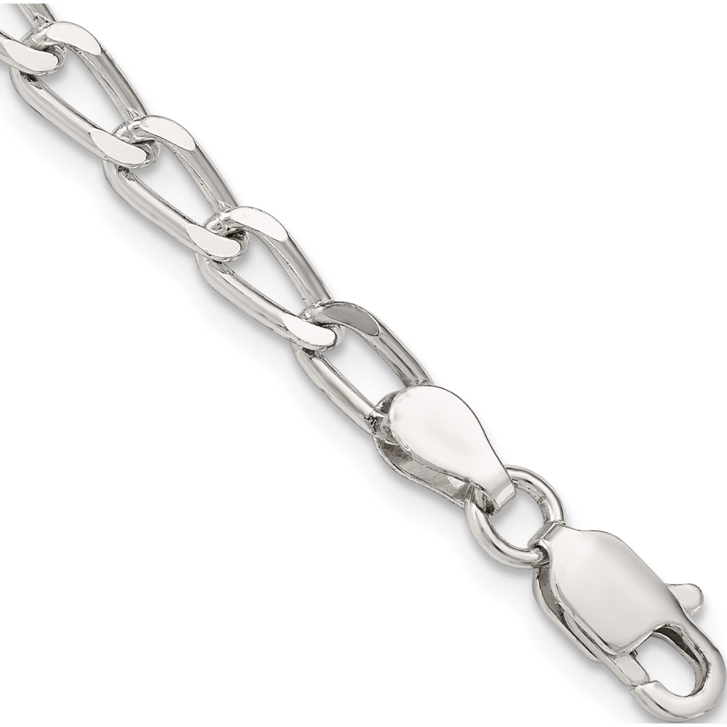 Sterling Silver 4.3mm Open Elongated Link Chain (7 X 4.3) Made In India ...