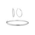 Sterling Silver 5MM Bangle And 24 x 4 MM. Hoops Set - Walmart.com