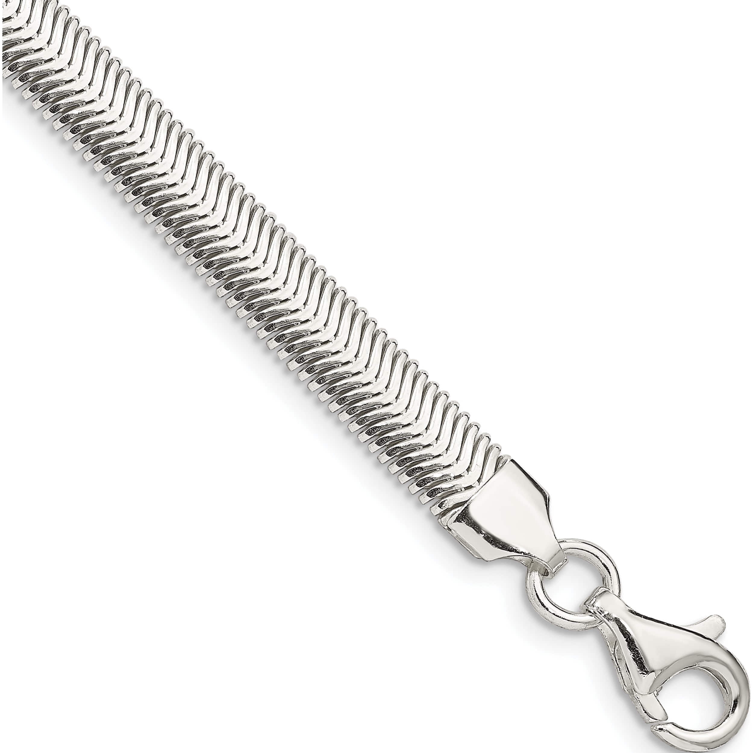 Sterling Silver 6.25mm Flat Oval Snake Chain (8 X 6.25) Made In Italy ...