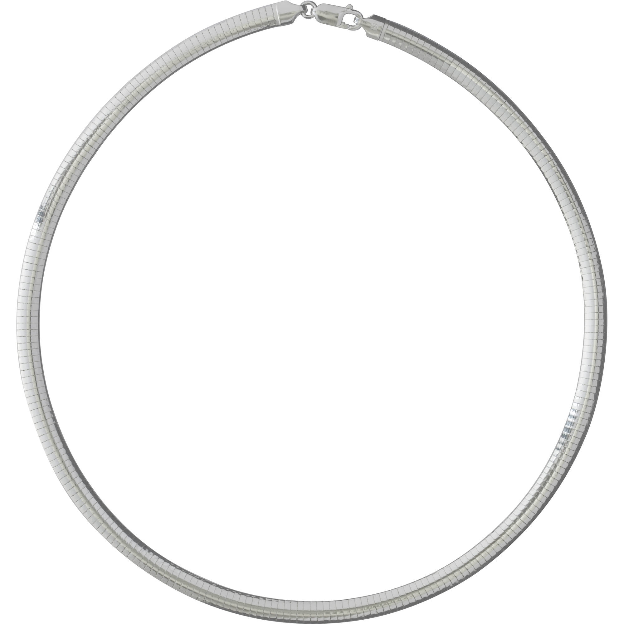 Sterling Silver 6mm Polished Omega Necklace, 18" - Walmart.com
