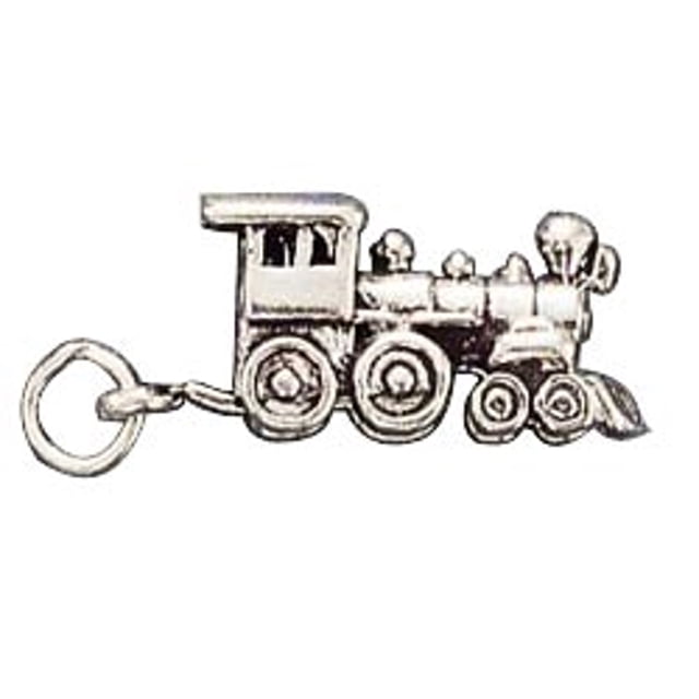 Sterling Silver 7" 4.5mm Charm Bracelet With Attached 3D 4-4-0 Steam ...