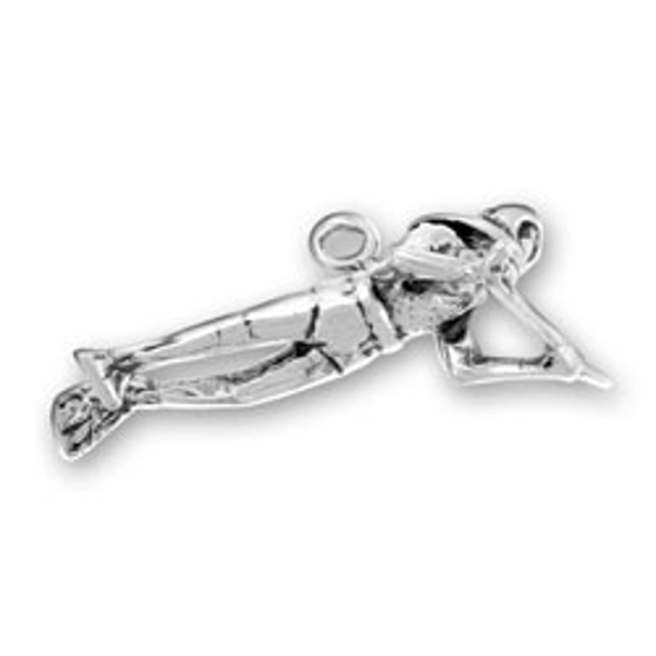 Sterling Silver 7" 4.5mm Charm Bracelet With Attached 3D Scuba Or Skin ...