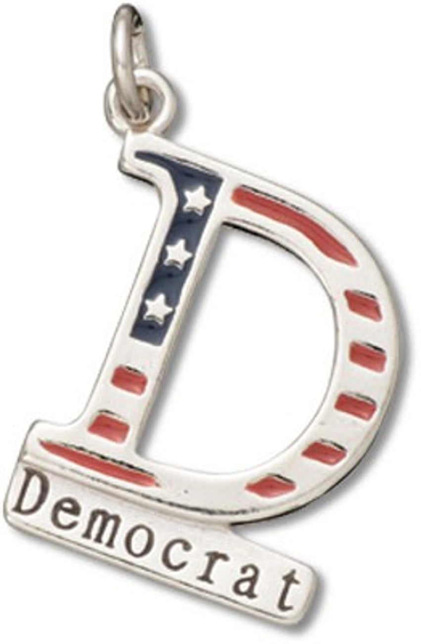 Sterling Silver 7" 4.5mm Charm Bracelet With Attached Enameled Big D ...