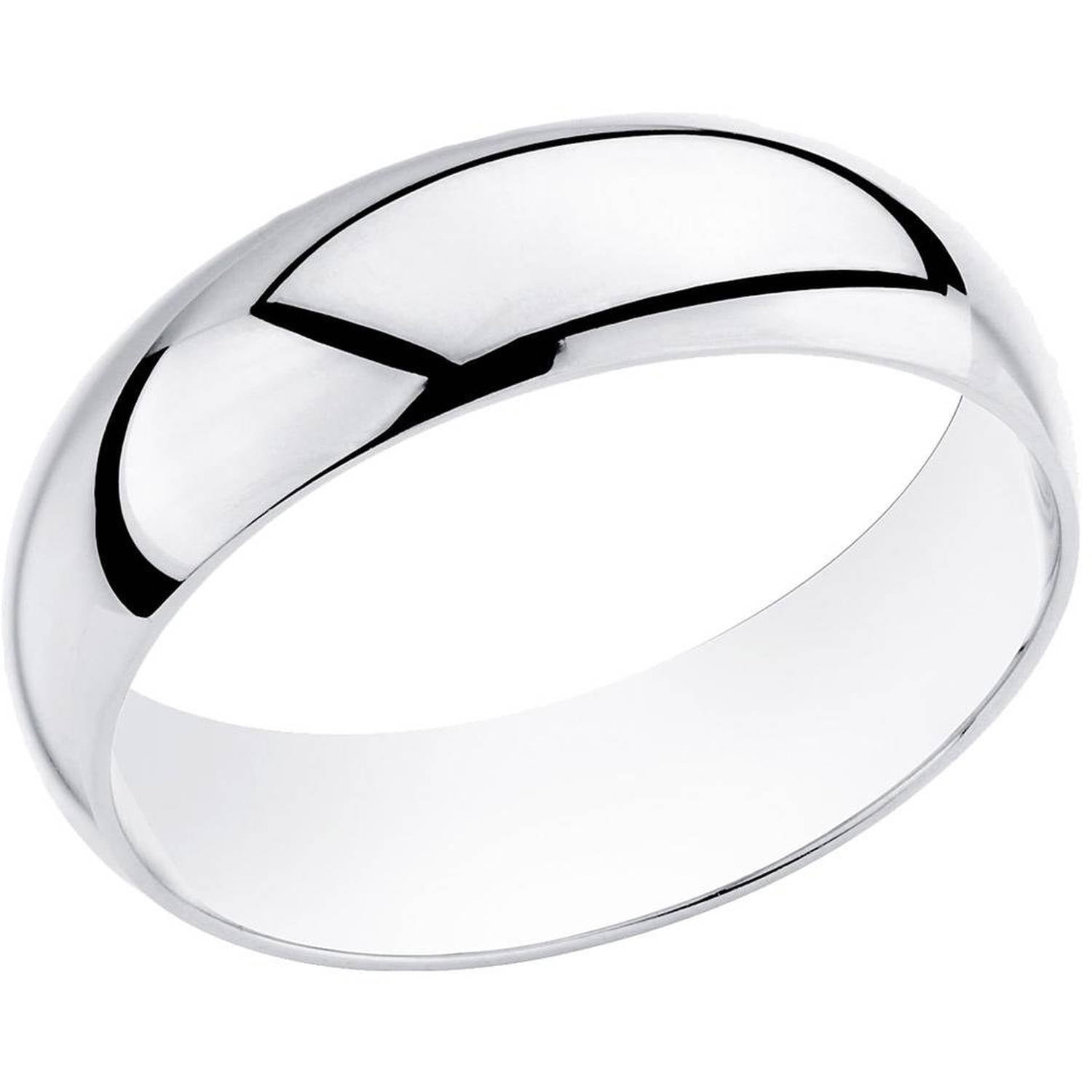 Sterling Silver 7mm Polished Plain SL Band, Available in 8 Sizes ...