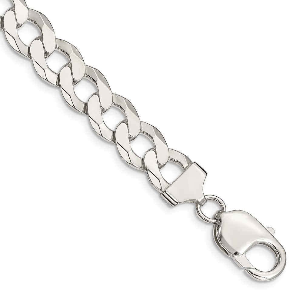 Sterling Silver 9.75mm Flat Curb Chain QQLB250-9 - Walmart.com