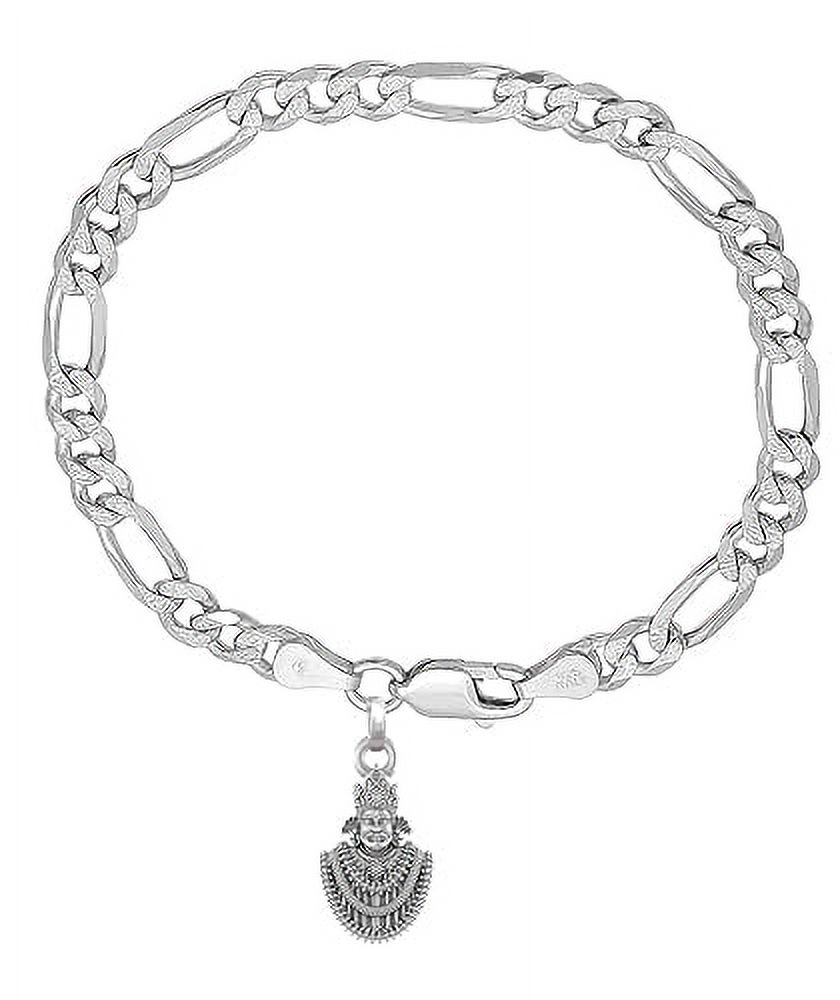 Sterling Silver (92.5% Purity) Khatu Shyam Ji Designer Bracelet Armlet ...