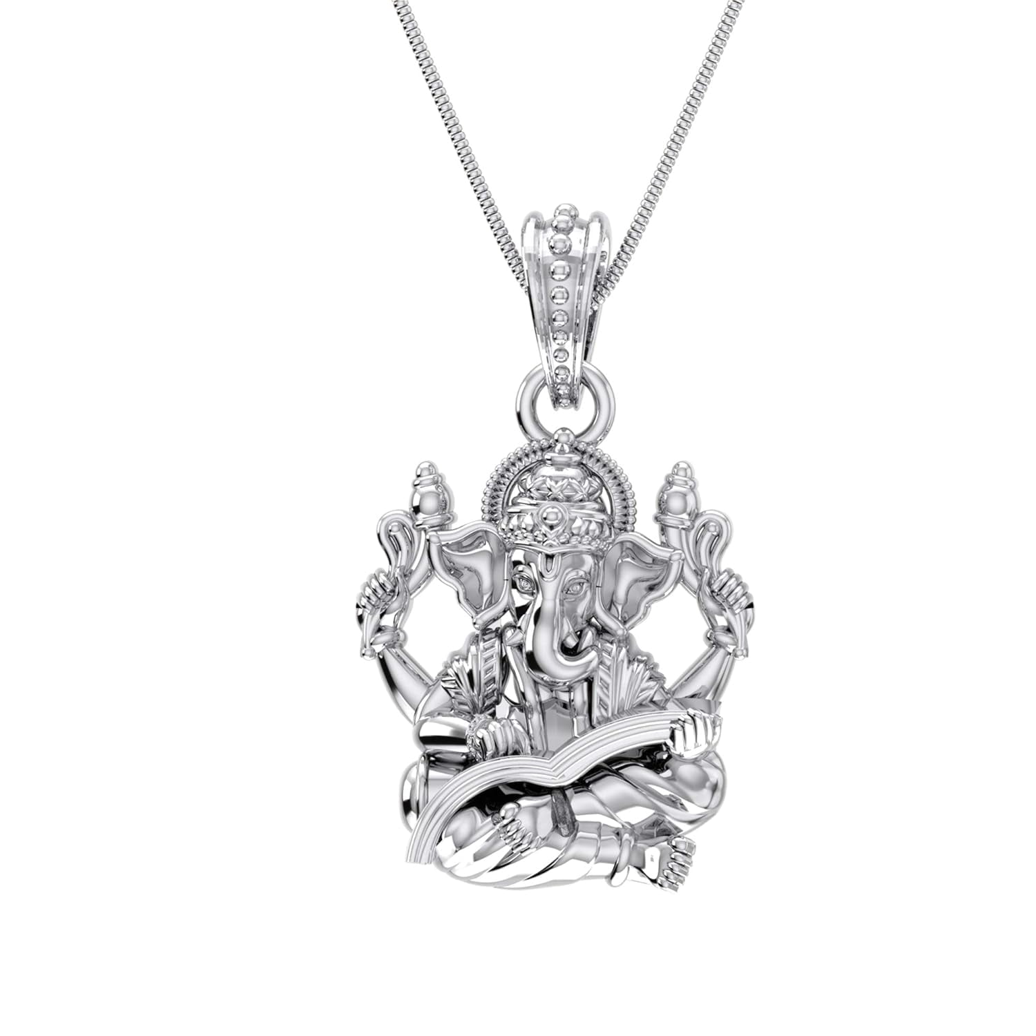 Sterling Silver (92.5% purity) God Ganesh Pendant for Men & Women Pure ...