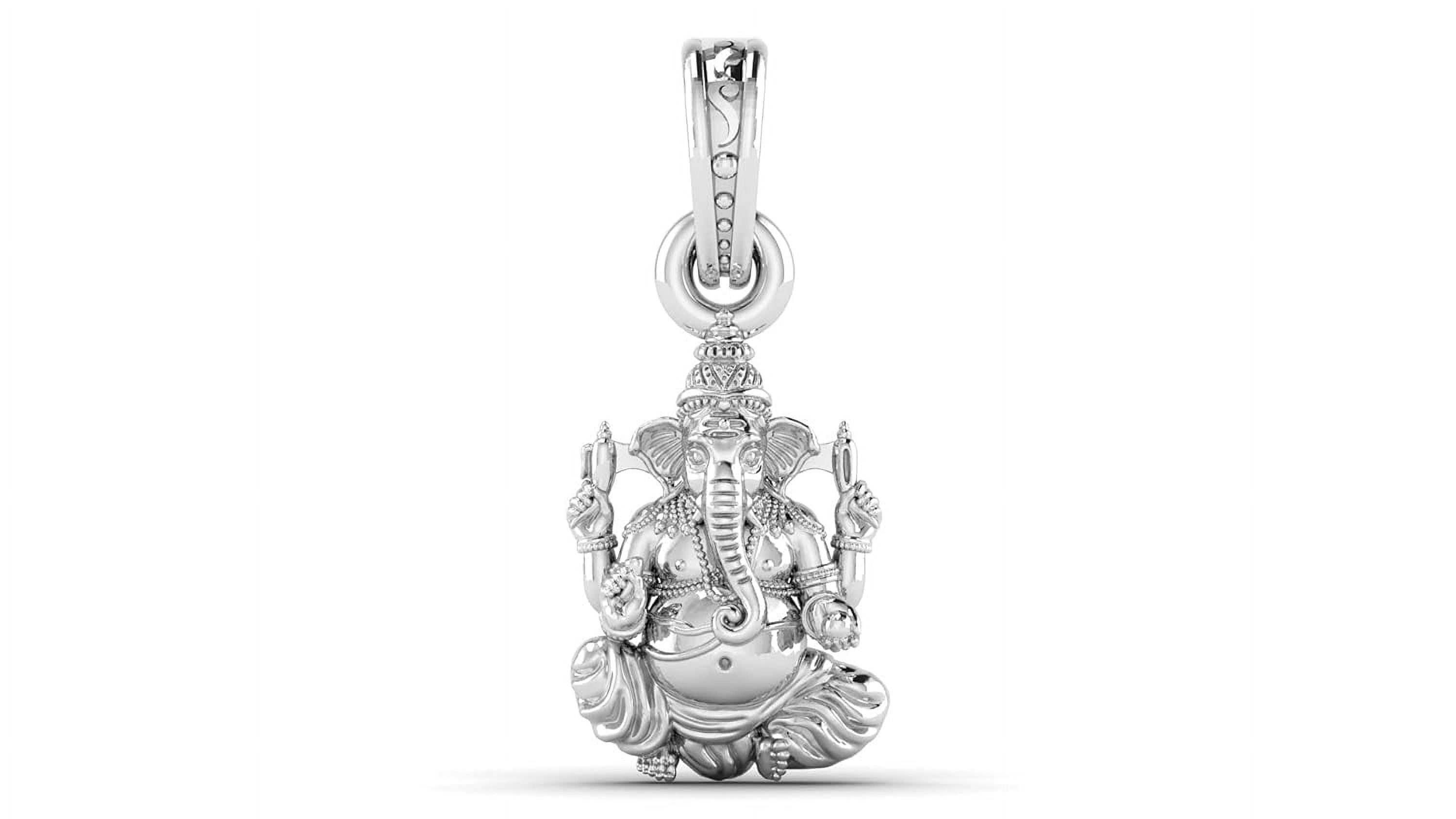 Sterling Silver (92.5% purity) God Ganesh Pendant for Men & Women Pure ...