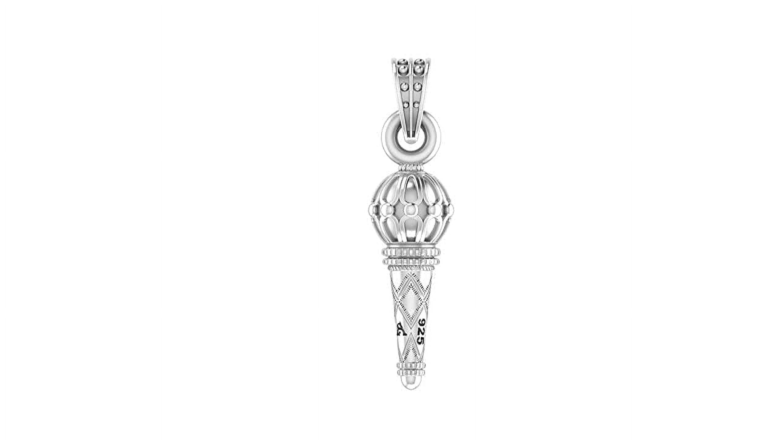 Sterling Silver (92.5% purity) God Hanuman Gada Pendant for Men & Women ...