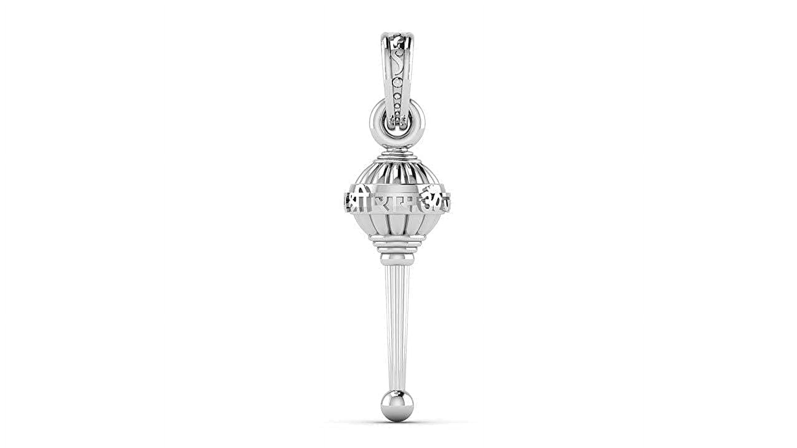 Sterling Silver (92.5% purity) God Hanuman Gada Pendant for Men & Women ...