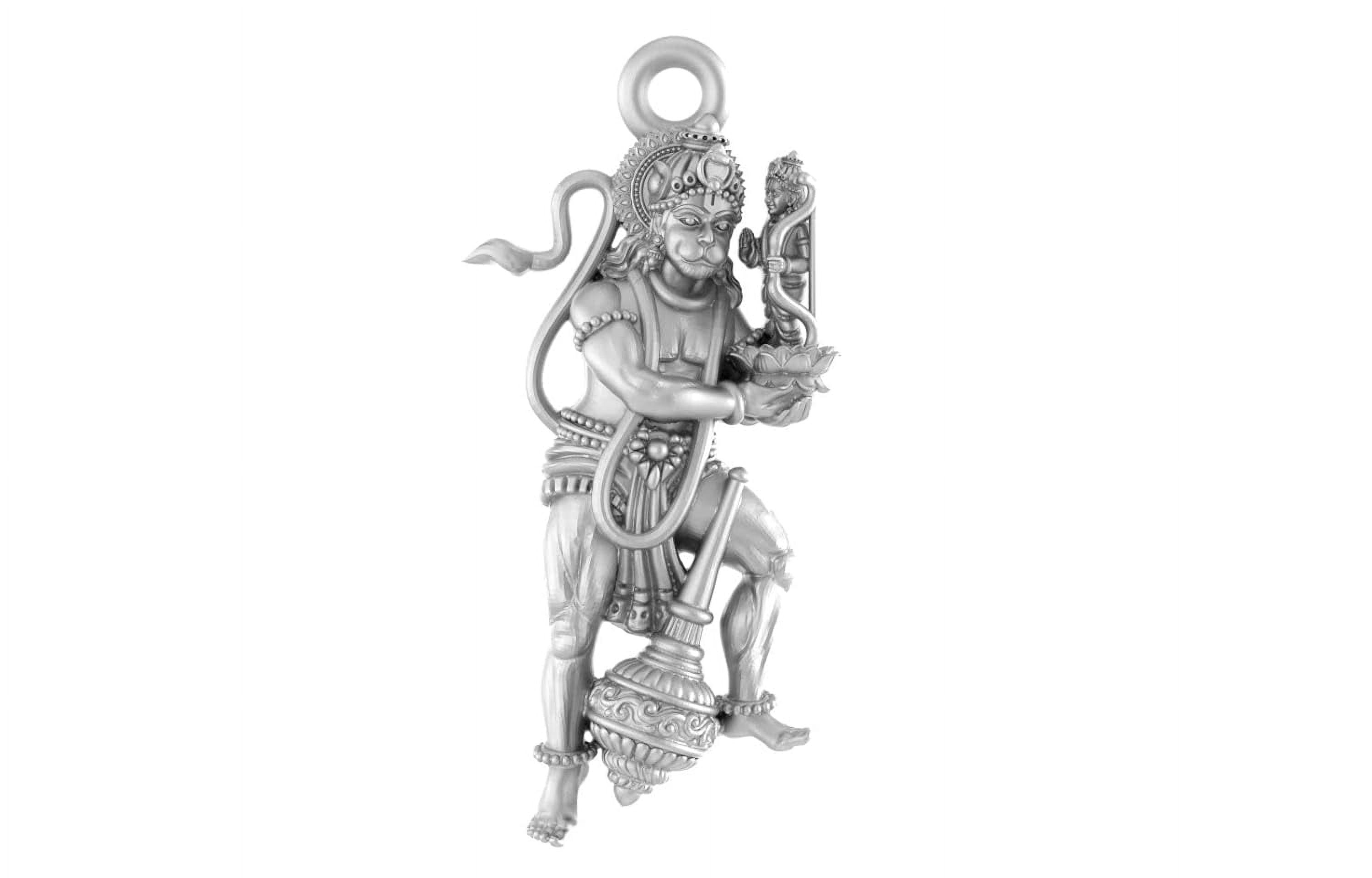 Sterling Silver (92.5% purity) God Ram Bhakat Hanuman Pendant for Men ...