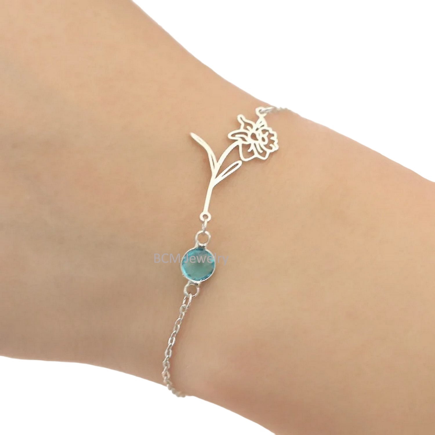 Sterling Silver 925 Bracelets For Women & Girls, Blue Topaz Gemstone ...
