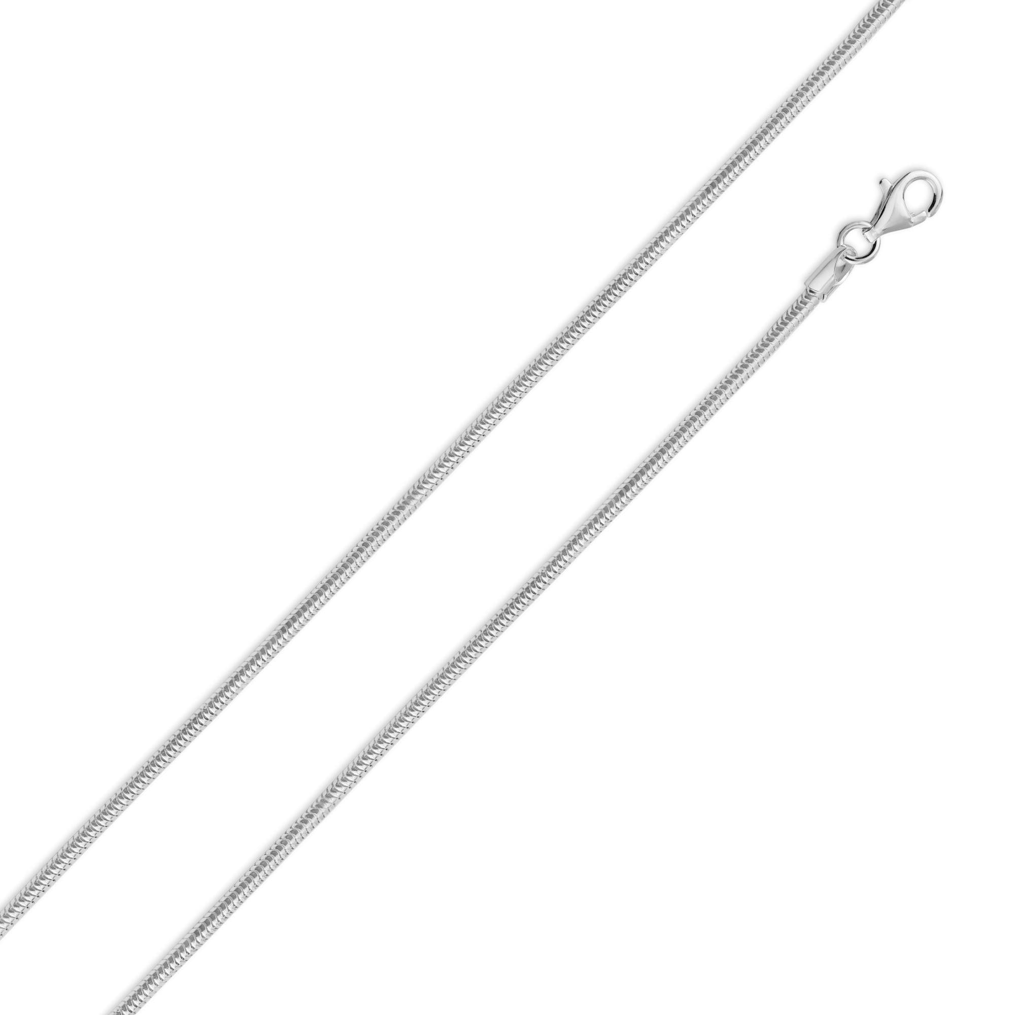 Sterling Silver 925 High Polished Round Snake 200 Hollow Chain 2mm Made ...