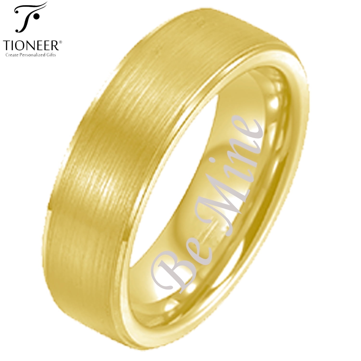 Tioneer Sterling Silver 925 Plain Scratched / Brushed Top 6mm 7mm 8mm ...